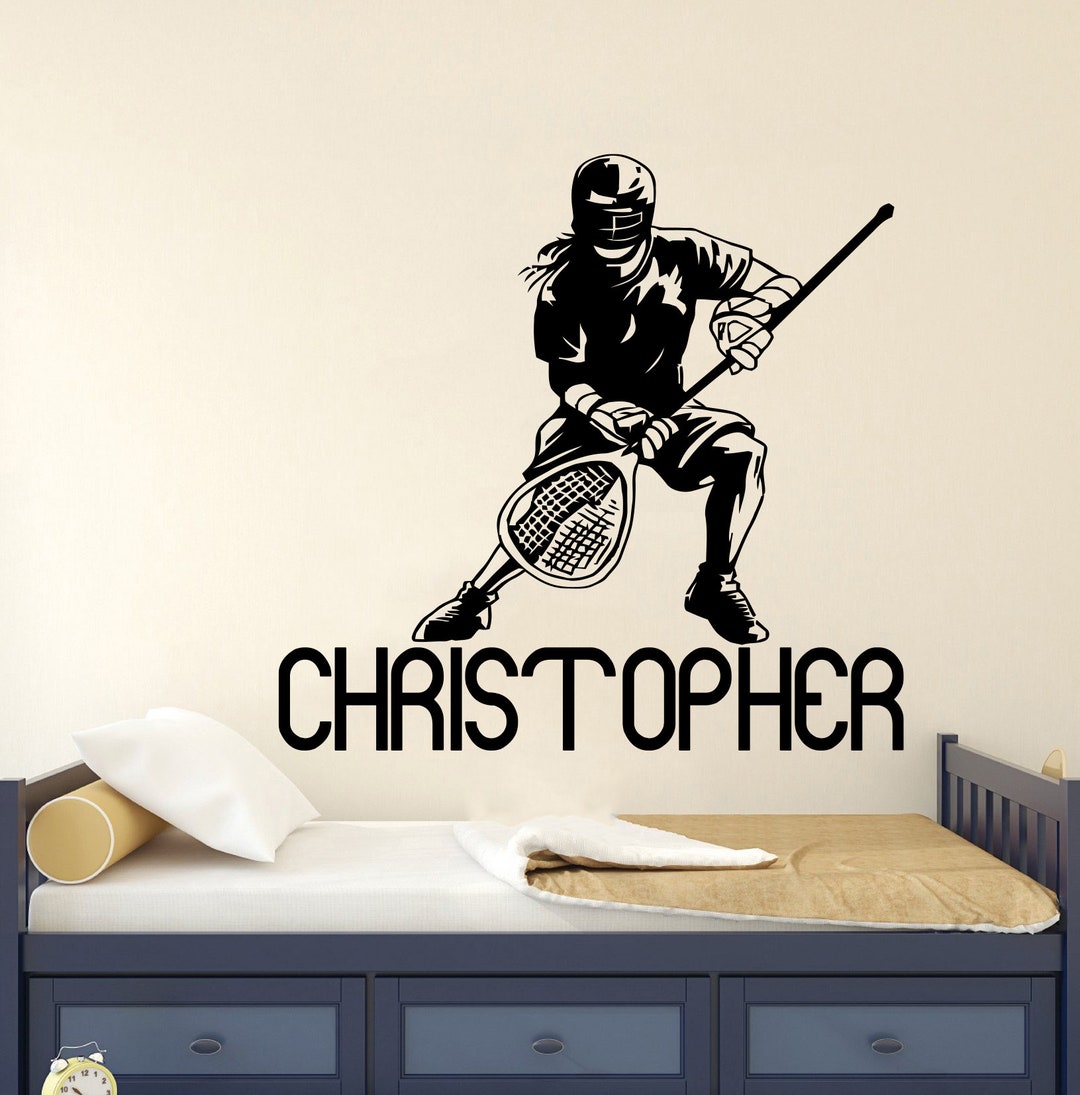Personalized Lacrosse Wall Decal Lacrosse Wall Sticker Sport Wall Art ...