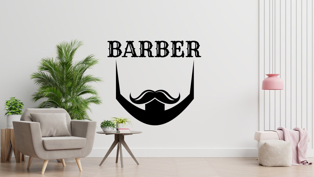 Barbershop Wall Decal Shop Design Barber Decal Scissors Decal Shave ...