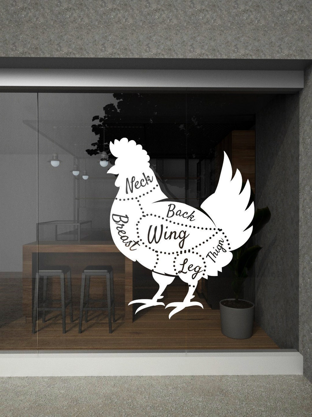 Butchery Wall Decal Meat Wall Decal Fresh Meat Sticker Butchery Wall ...