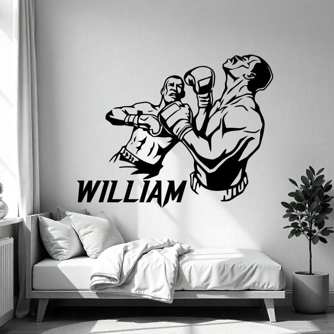 Boxing Personalized Wall Decal Boys Wall Sticker Boxing Wall Art MMA ...