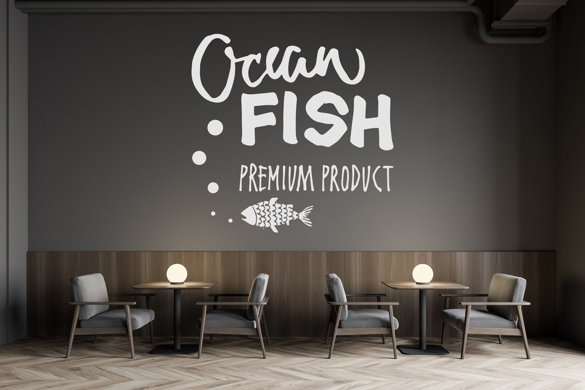 Seafood Wall Decal Fish Shop Decal Seafood Lovers Wall Decal Best ...