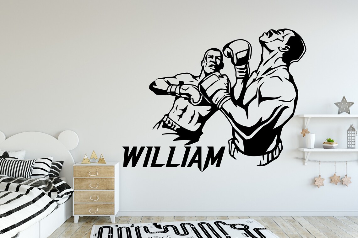 Boxing Personalized Wall Decal Boys Wall Sticker Boxing Wall - Etsy