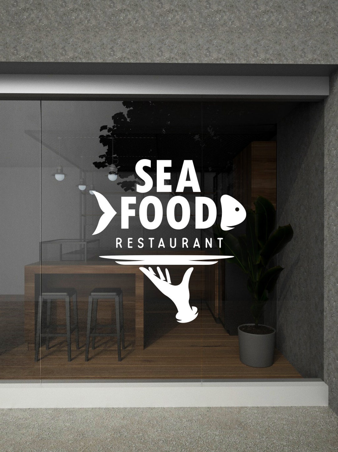 Seafood Wall Decal Fish Shop Decal Seafood Lovers Wall Decal Best ...