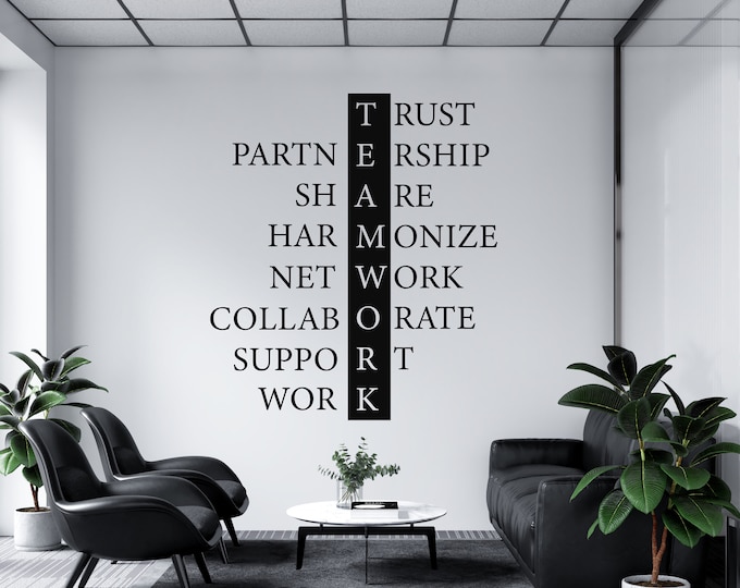 Teamwork Wall Decal,office Wall Decal,office Wall Art,office Wall Decor ...