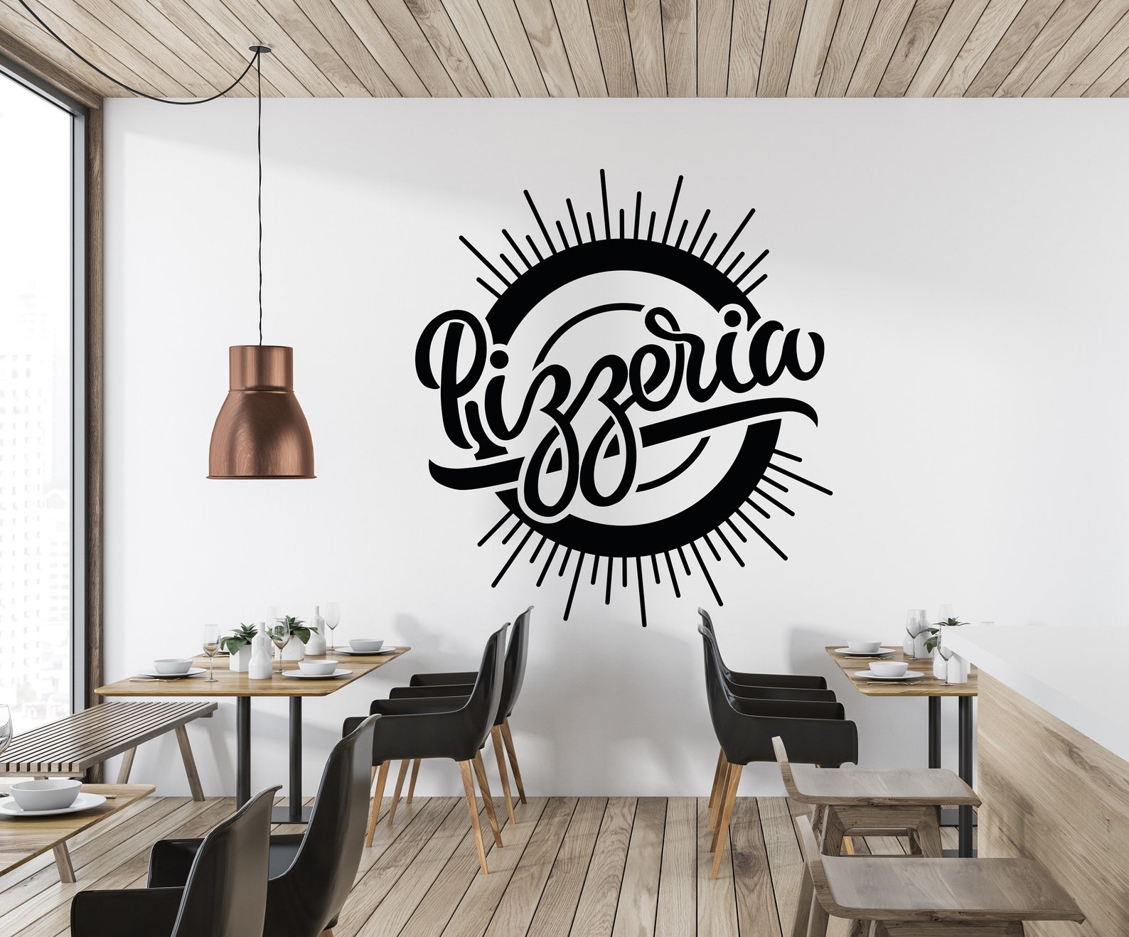 Pizza Wall Decal Pizzeria Wall Sticker Pizza Wall Sticker Food Lover ...