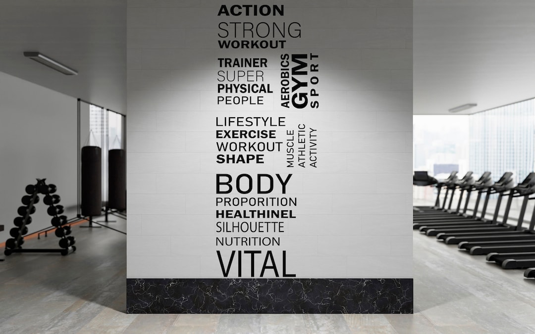 Motivational Gym Wall Decal,gym Wall Decal,gym Wall Decor,gym Wall ...