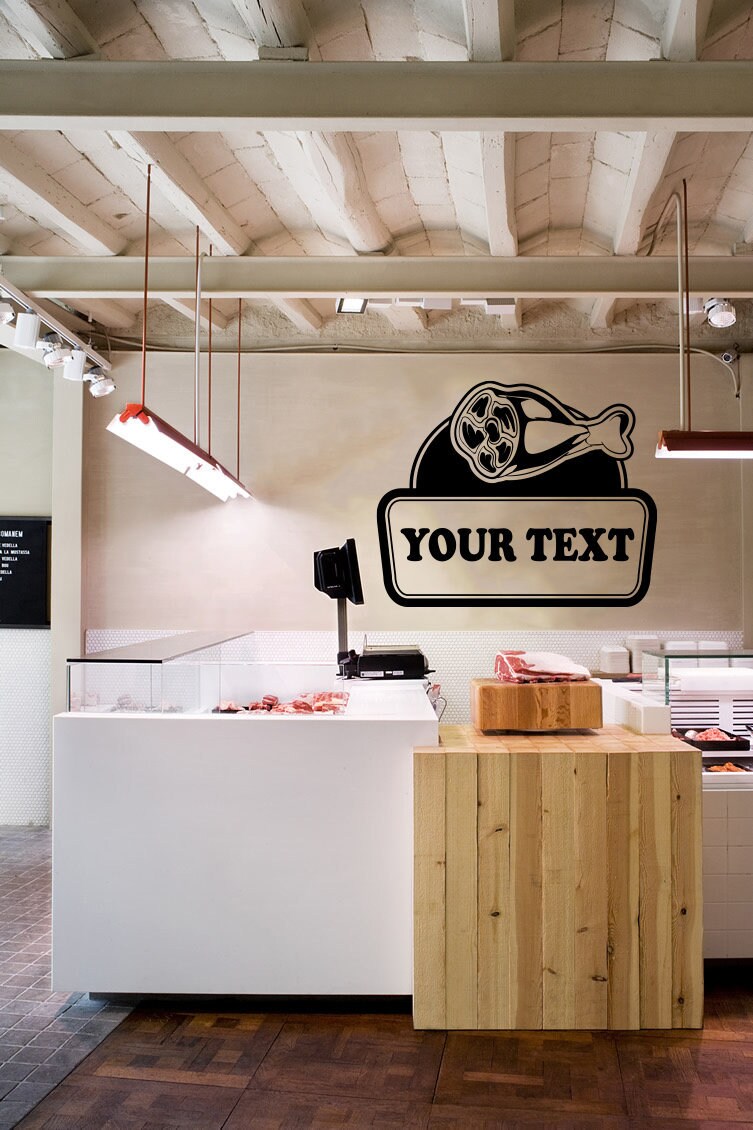 Personalized Meat Shop Wall Decal Meat Wall Decal Fresh Meat Sticker ...