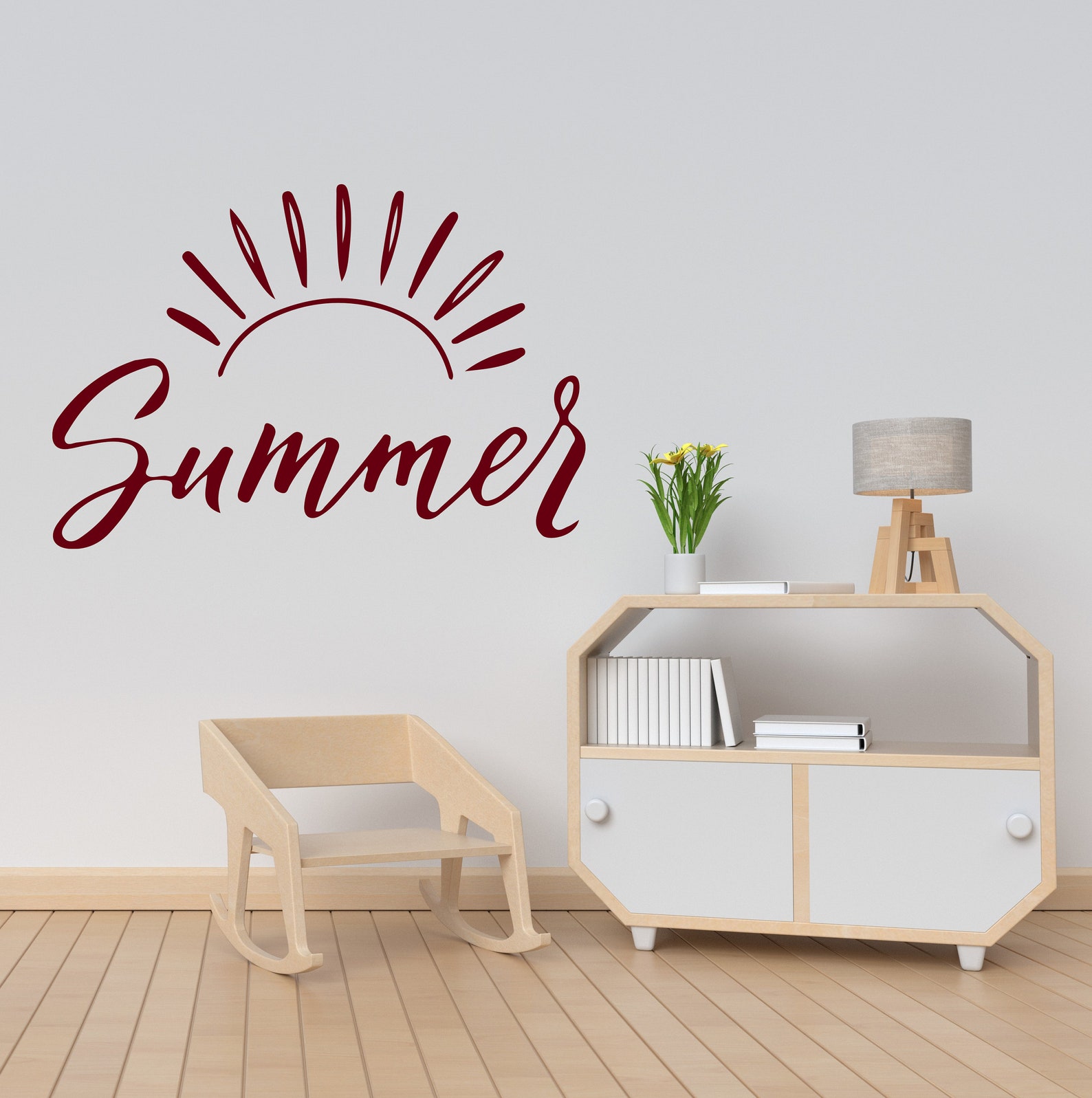 Summer Wall Decal Palm Wall Art Summer Sign Wall Decal Ocean - Etsy