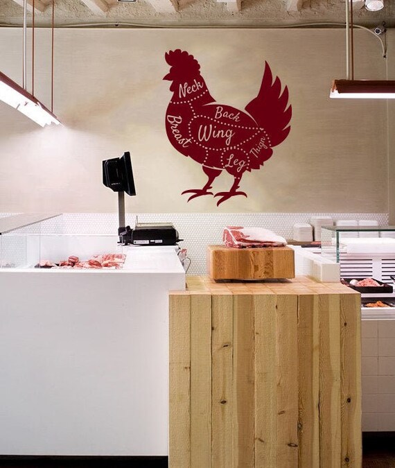 Butchery Wall Decal Meat Wall Decal Fresh Meat Sticker - Etsy