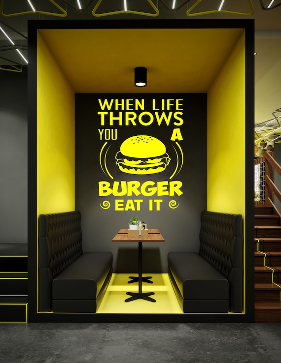 Burger Wall Decal Fast Food Wall Sticker Burger Wall Sticker - Etsy