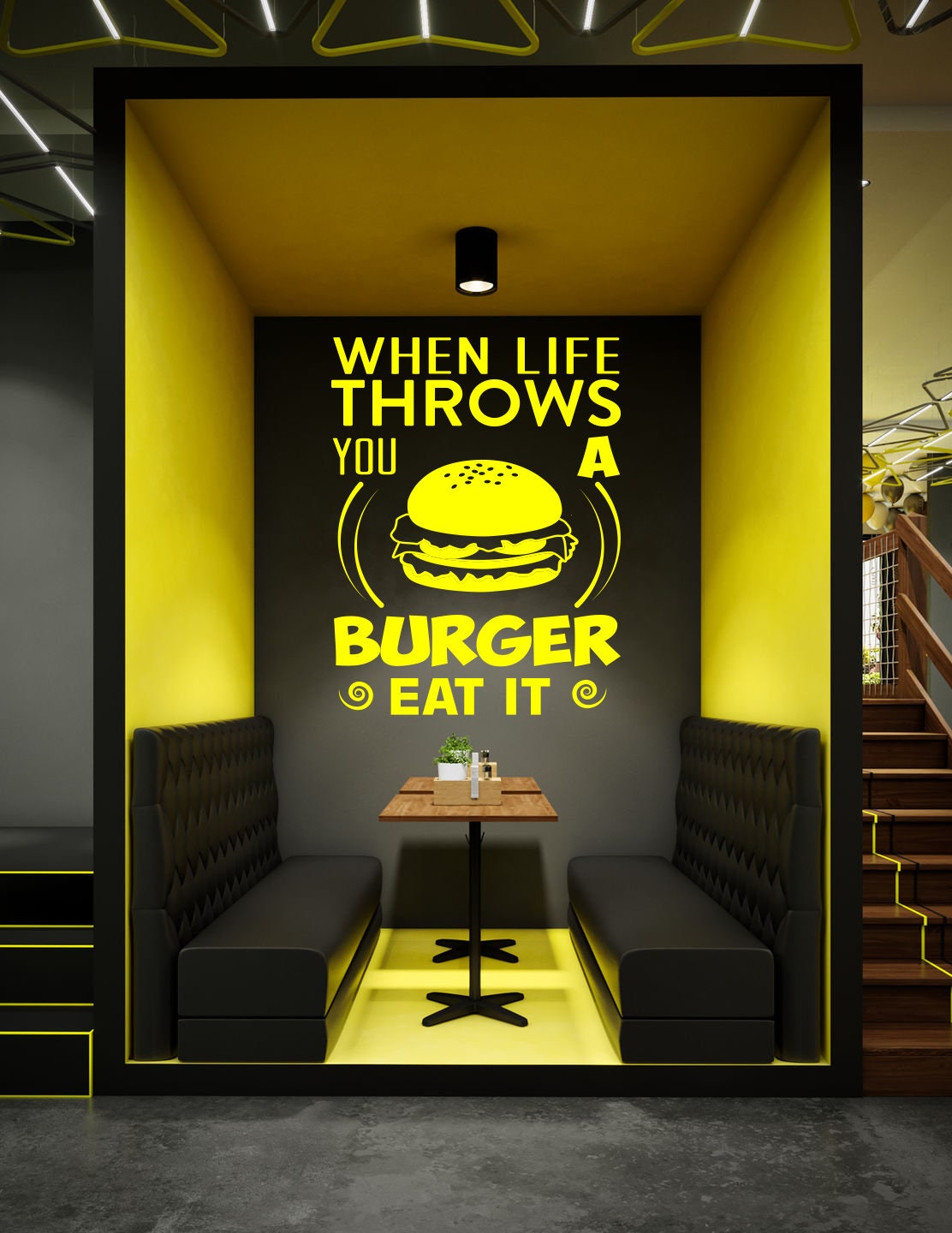 Burger Wall Decal Fast Food Wall Sticker Burger Wall Sticker - Etsy