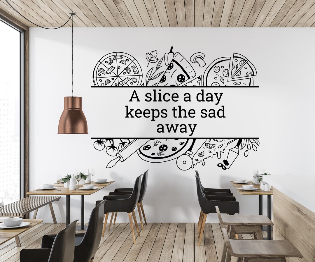 Pizza Wall Decal | Decorations for Restaurant | Vinyl Sticker for ...