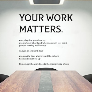 Your Work Matters Office Wall Decal,teamwork Decal, Office Wall Art ...