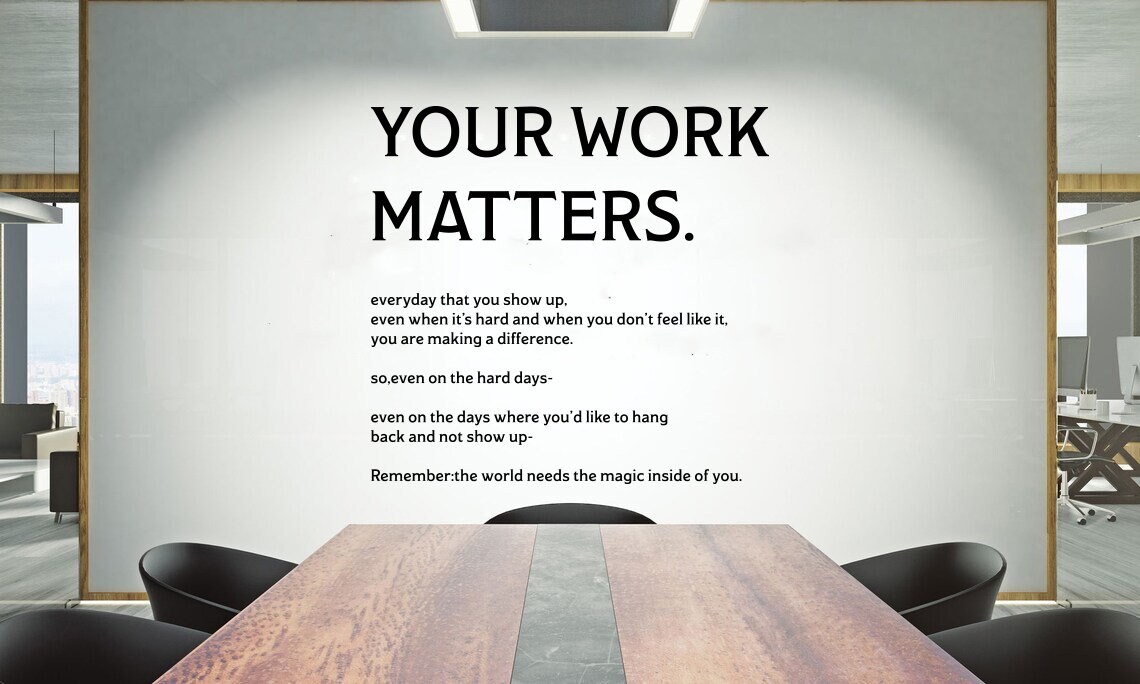Your Work Matters Office Wall Decal,teamwork Decal, Office Wall Art ...