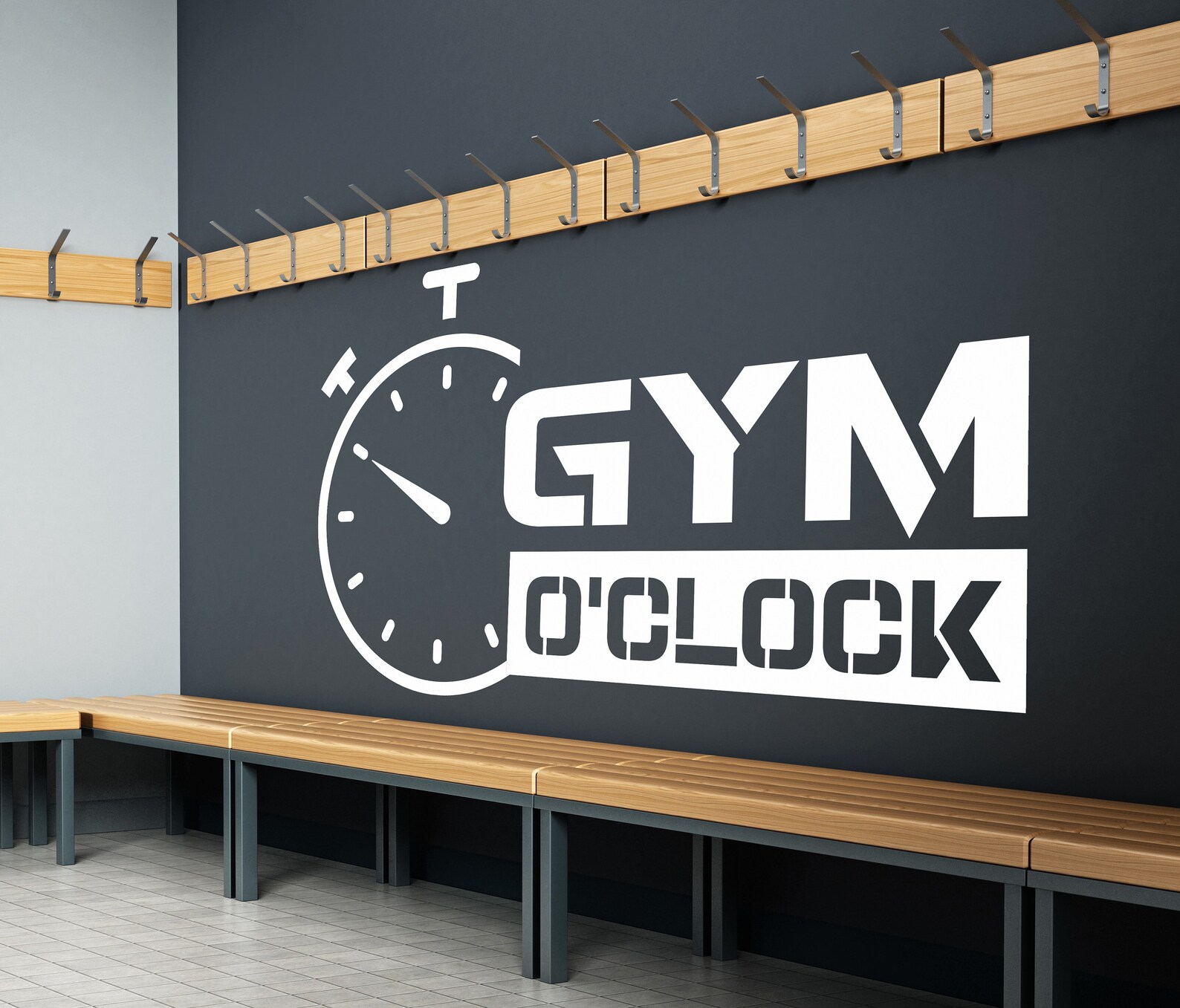 Gym O'clock Wall Decal Gym Wall Decor Sport Motivation - Etsy