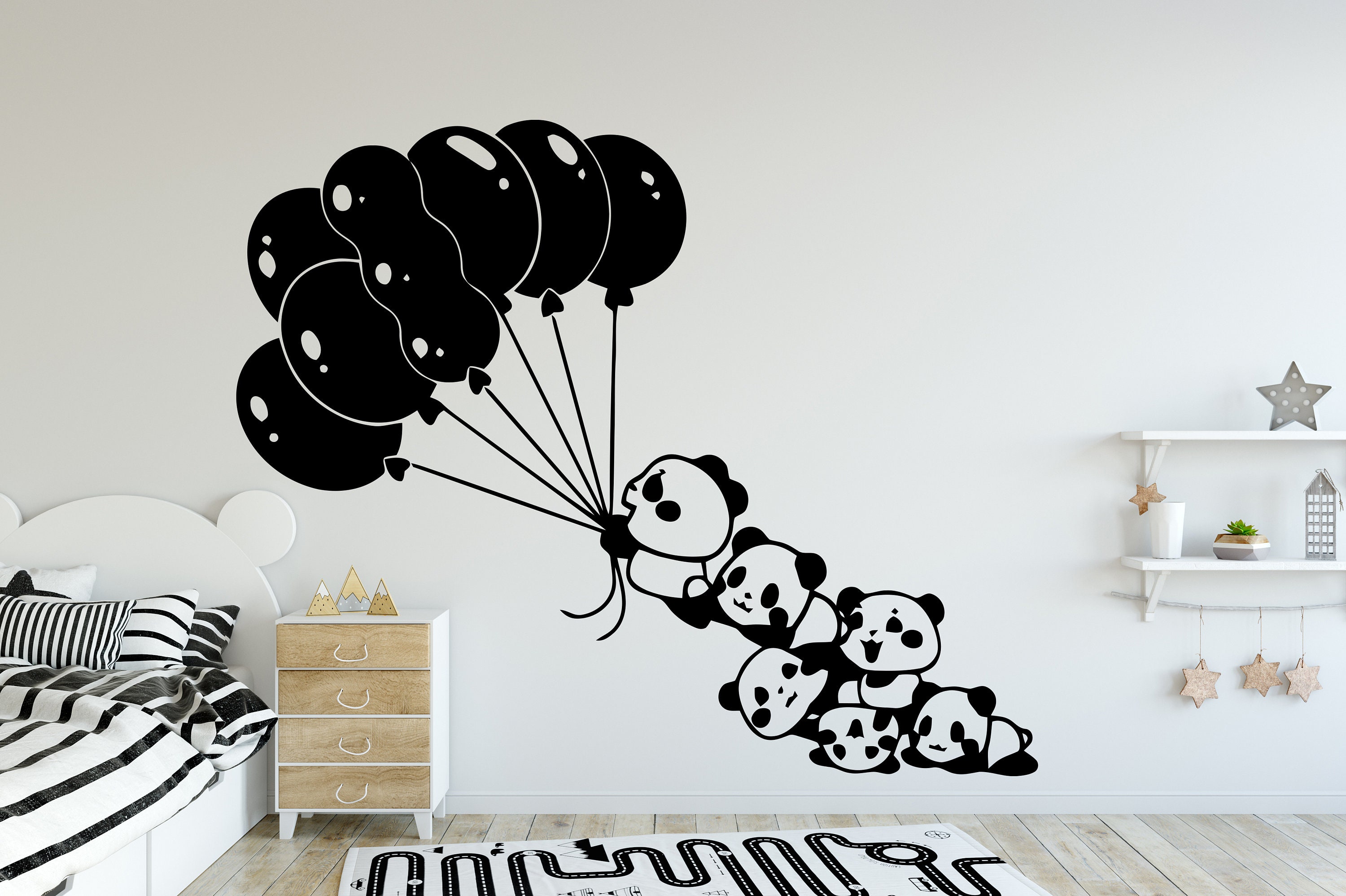 Panda Wall Decal Panda Wall Art Panda Wall Decor Panda Vinyl Sticker ...