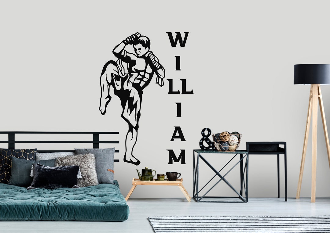 Boxing Personalized Wall Decal Boys Wall Sticker Boxing Wall Art MMA ...