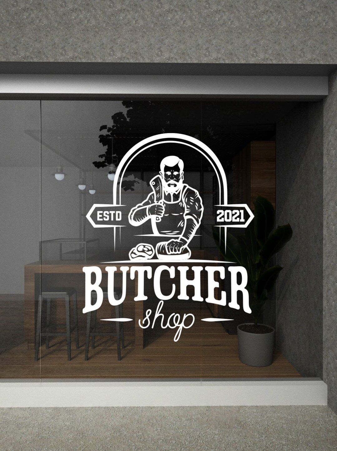 Butchery Wall Decal Meat Wall Decal Fresh Meat Sticker Butchery Wall ...