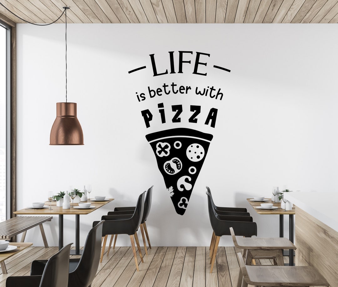 Pizza Wall Decal Pizzeria Wall Sticker Pizza Wall Sticker Food Lover ...