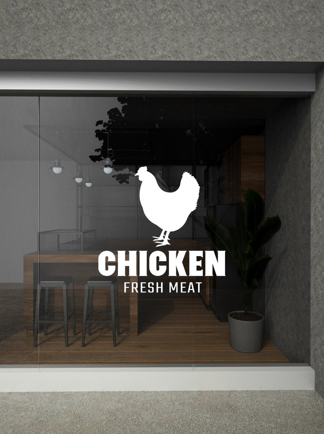 Butchery Wall Decal Meat Wall Decal Fresh Meat Sticker Butchery Wall ...