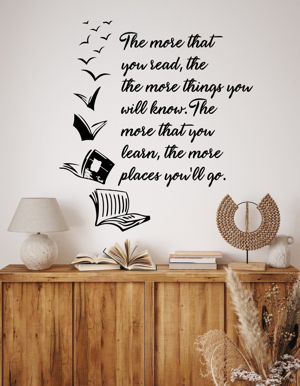 Book Wall Decal Book Wall Sticker Reading Book Decal Book Wall Sticker ...