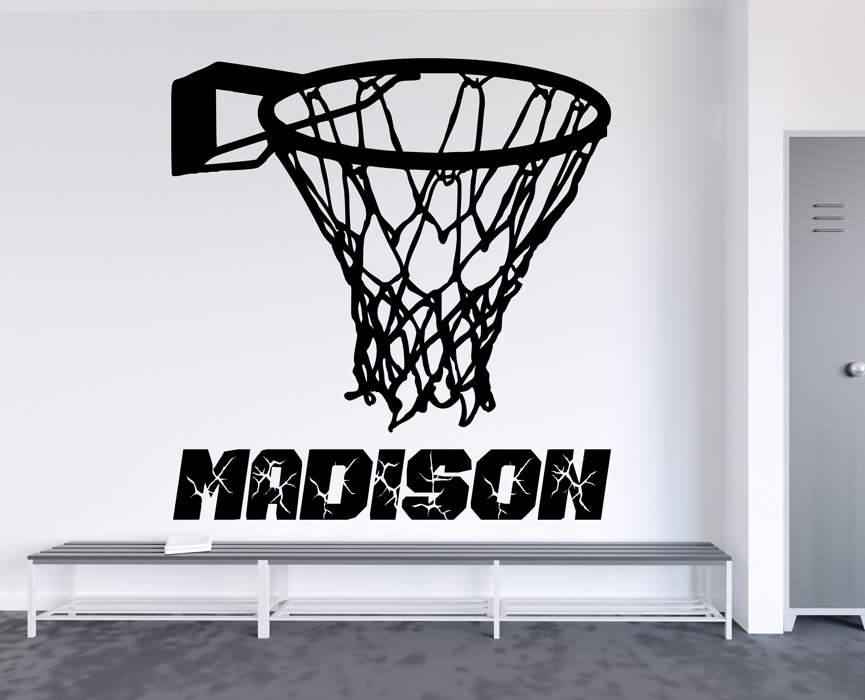 Personalized Basketball Wall Decal Basketball Sticker Basket - Etsy