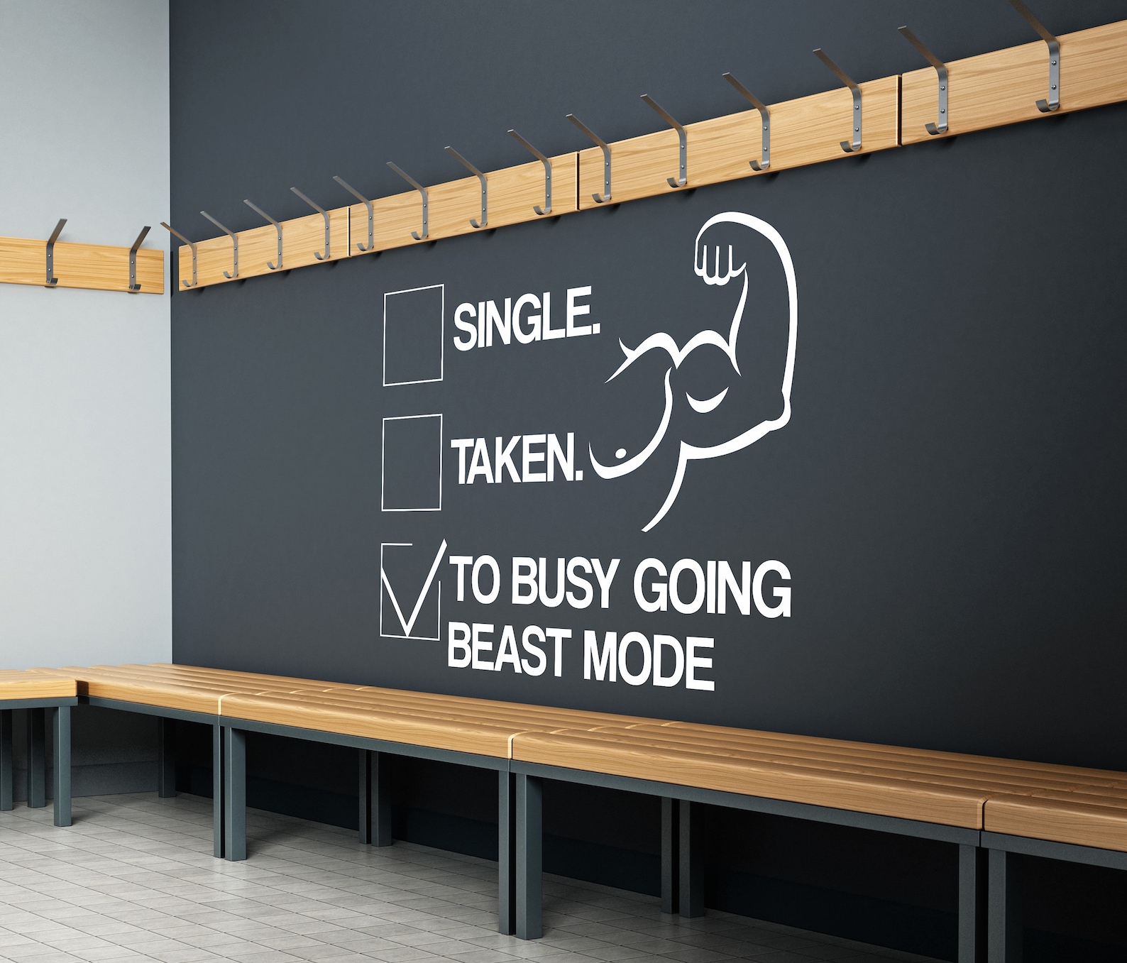 Gym Beast Mode Wall Decal Gym Wall Decor Sport Motivation Workout Wall ...