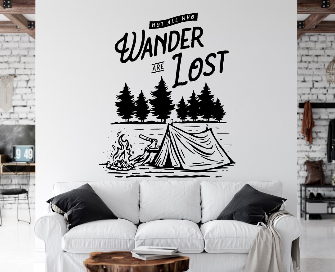 Camping Wall Decal Camp Wall Sticker Campsite Wall Art Natyre Wall ...