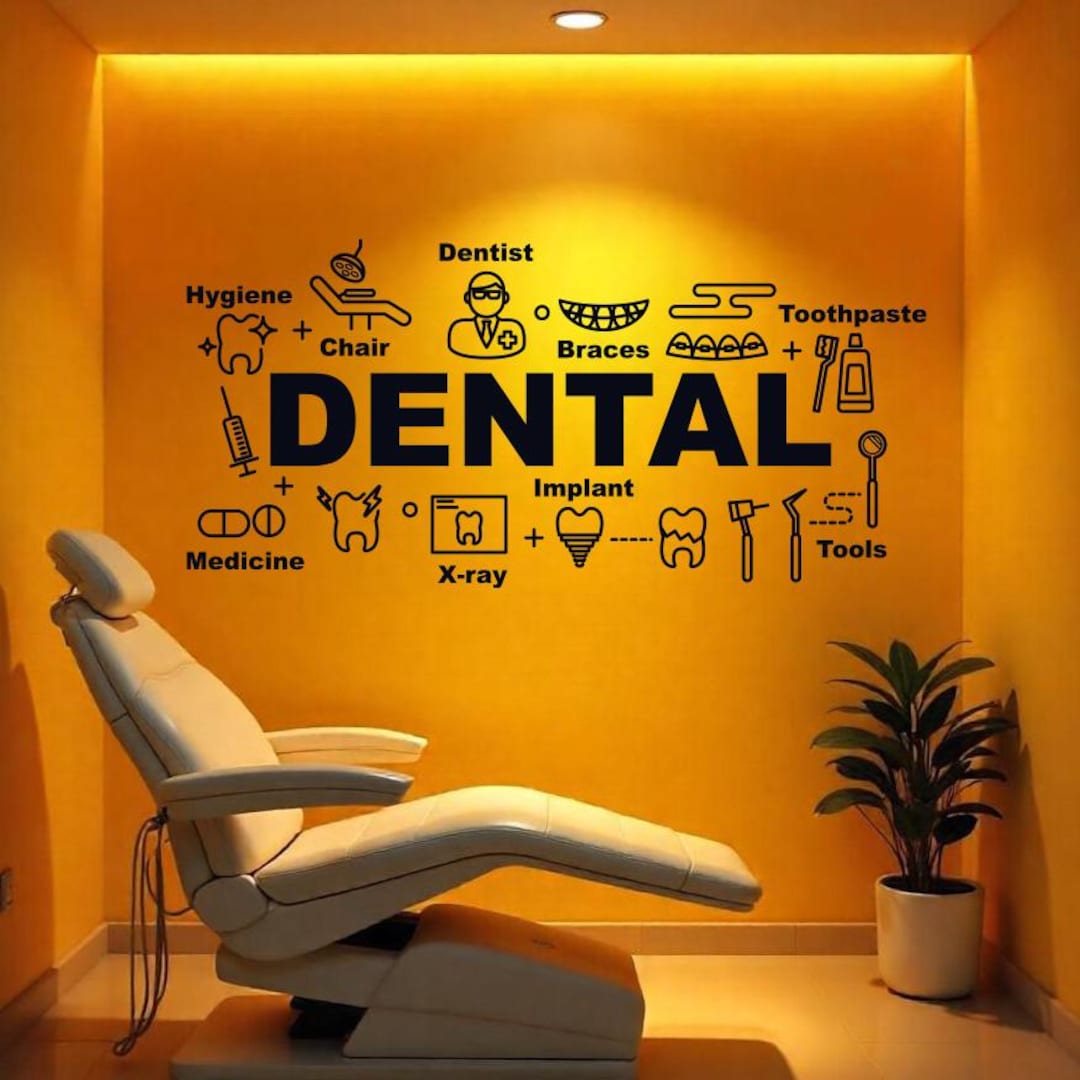 Dental Clinic Wall Decal Tooth Wall Decal Teeth Wall Sticker Oral Wall ...