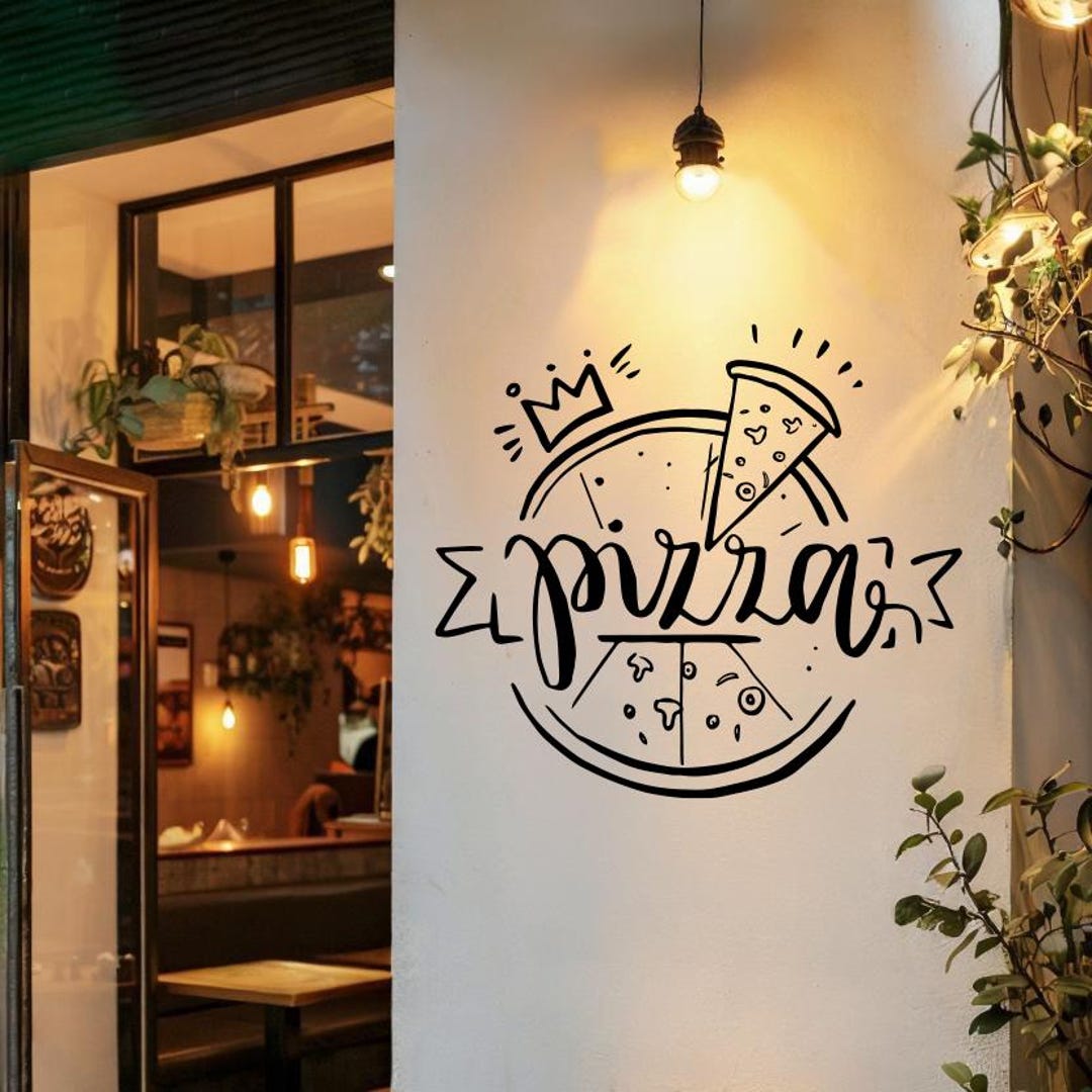 Pizza Wall Decal | Decorations for Restaurant | Vinyl Sticker for ...