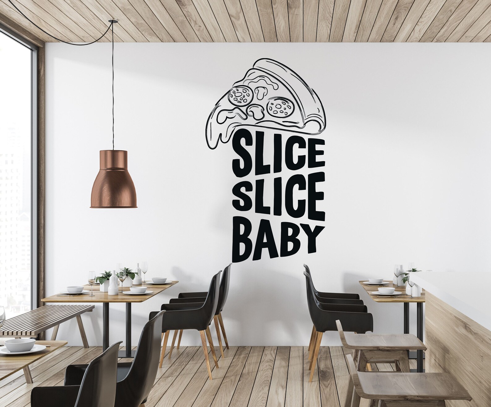 Pizza Wall Decal | Decorations for Restaurant | Vinyl Sticker for ...