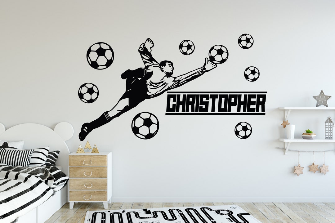 Personalized Player Wall Decal,soccer Wall Art,football Player Wall ...