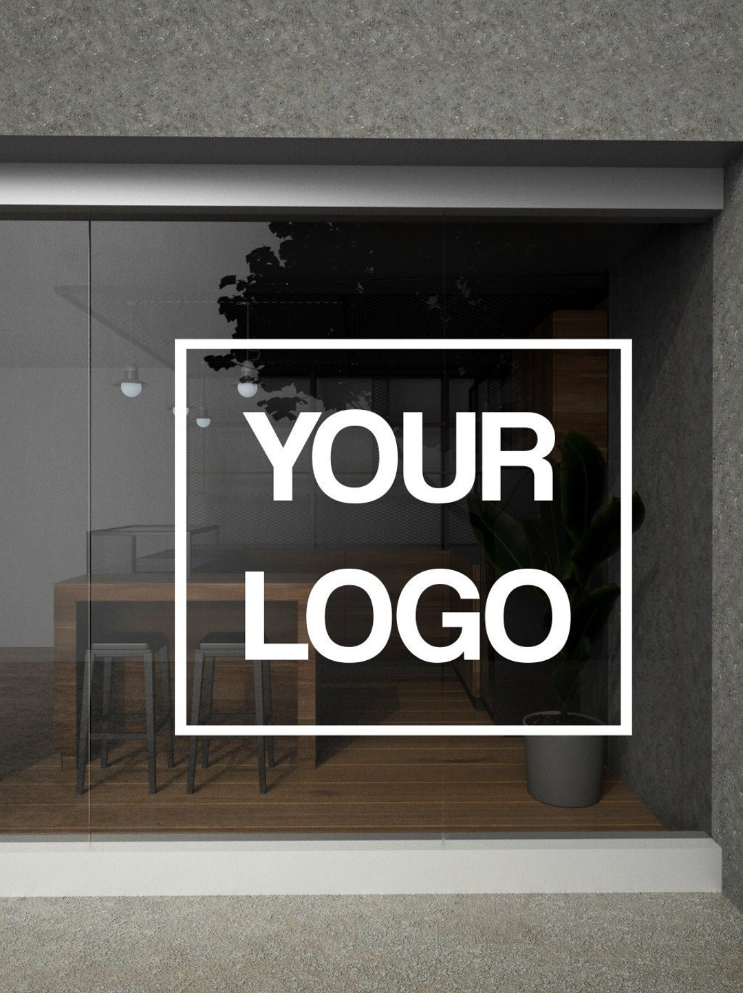 Your Logo Decal Customizable Window Decal / Busines Wall Decal / Your ...