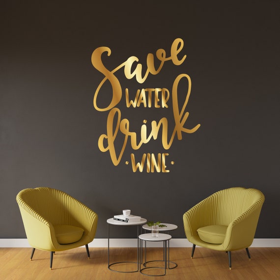 Wine Quotes Wall Decal Wine Glass Wall Sticker Vinyl Decal Etsy