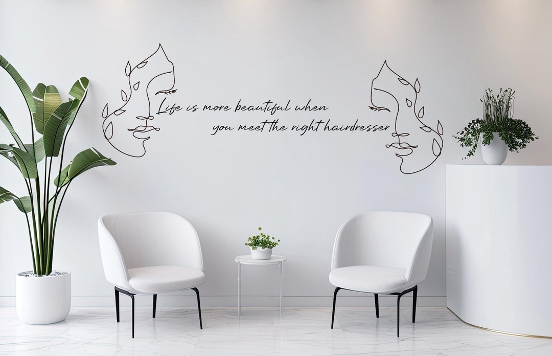 Line Art Decal - Woman Wall Decal - Spa Wall Decals - Esthetician Decor ...