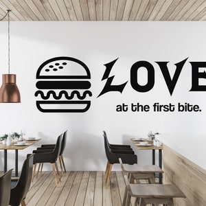 Burger Wall Decal Fast Food Wall Sticker Burger Wall Sticker Food Lover ...