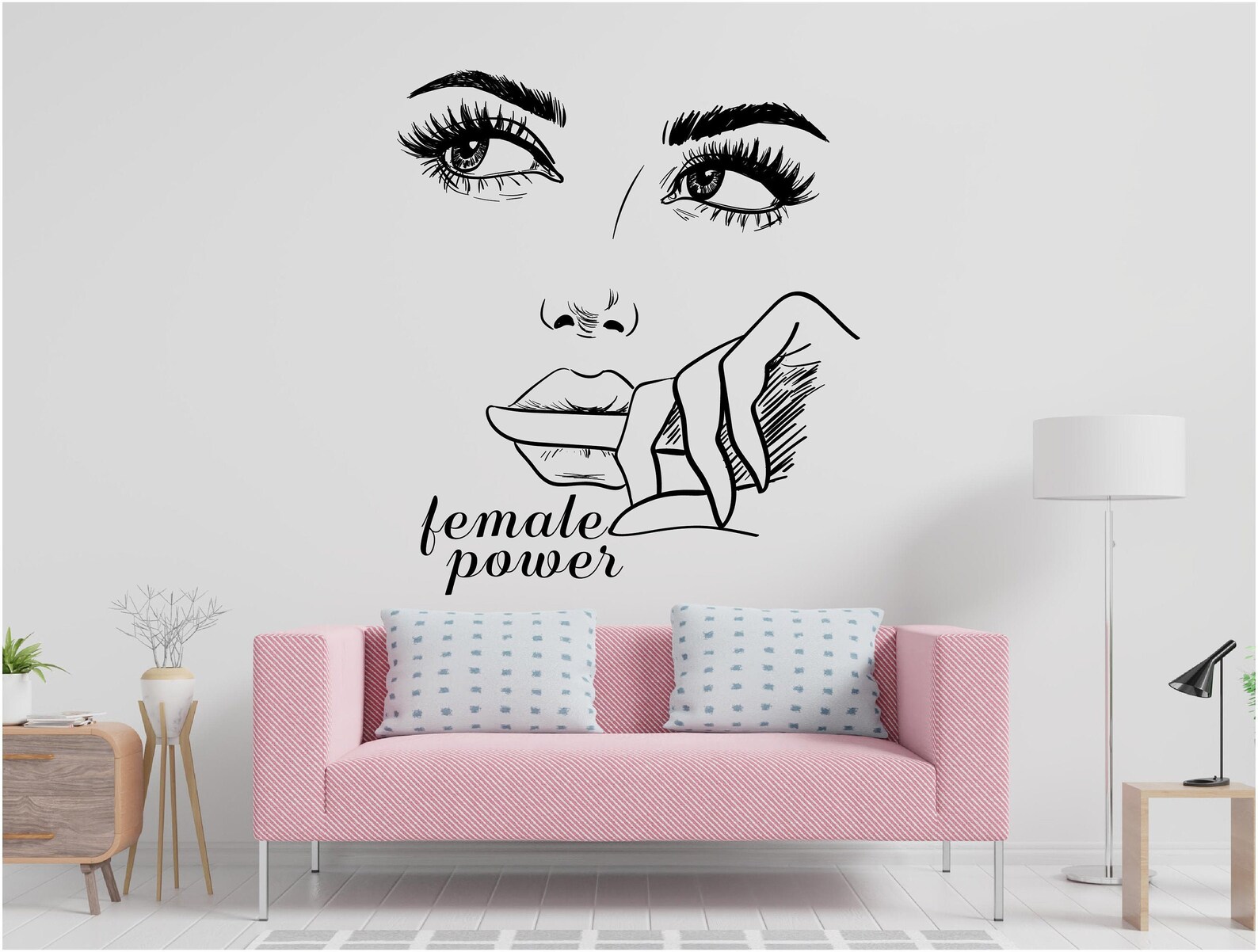 Beauty Wall Decal Female Power Vinyl Sticker Eyebrows Wall Art Makeup ...
