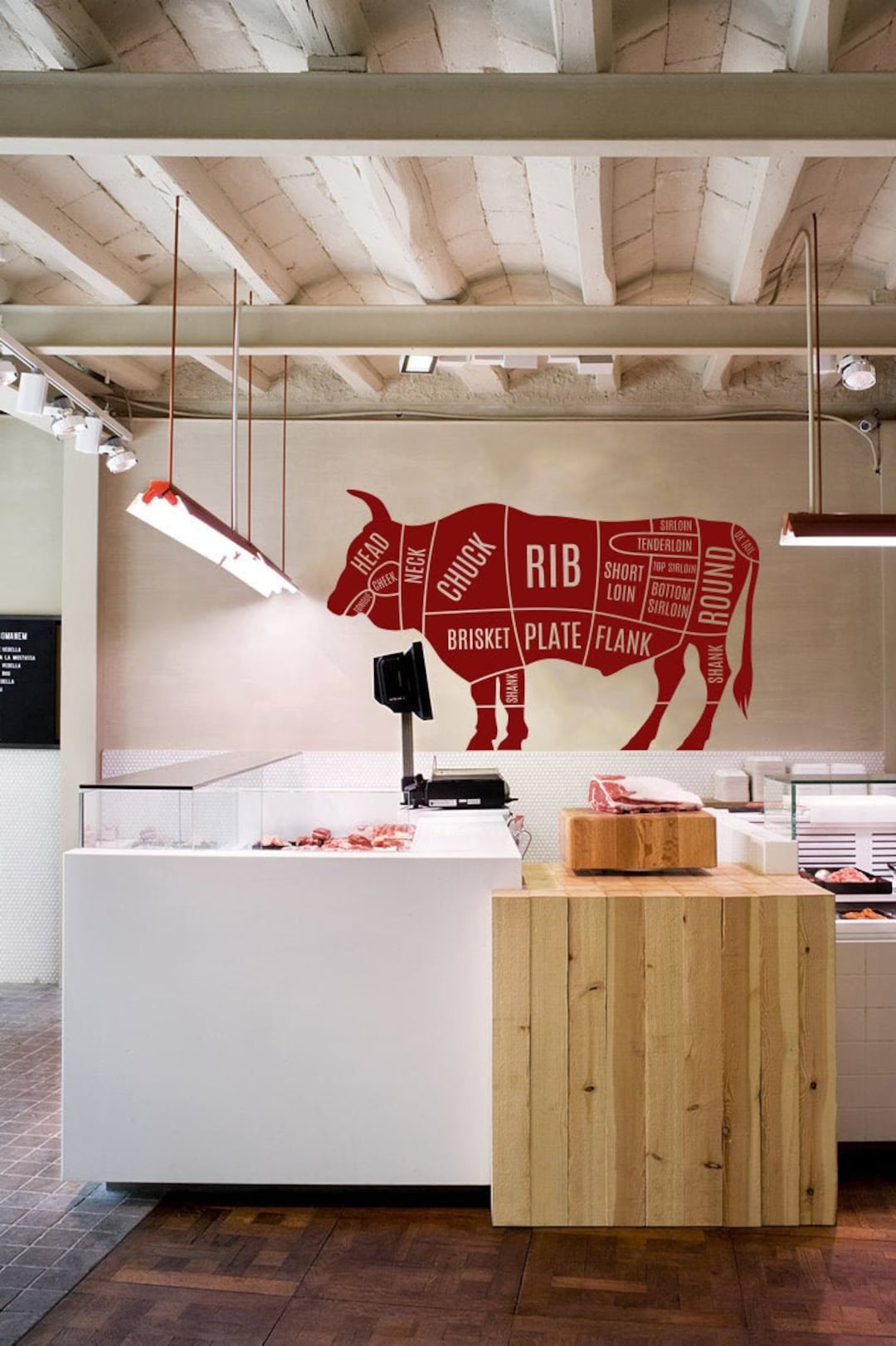 Butchery Wall Decal Meat Wall Decal Fresh Meat Sticker Butchery Wall ...