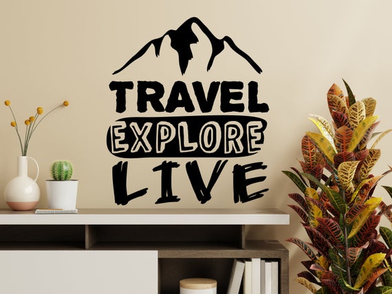 Travel Wall Decal Quotes Wall Decal Exploring Wall Art Travel - Etsy