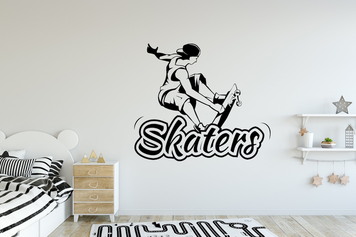 Skateboard Wall Decal Skate Decal Sport Decal Skateboard Wall | Etsy