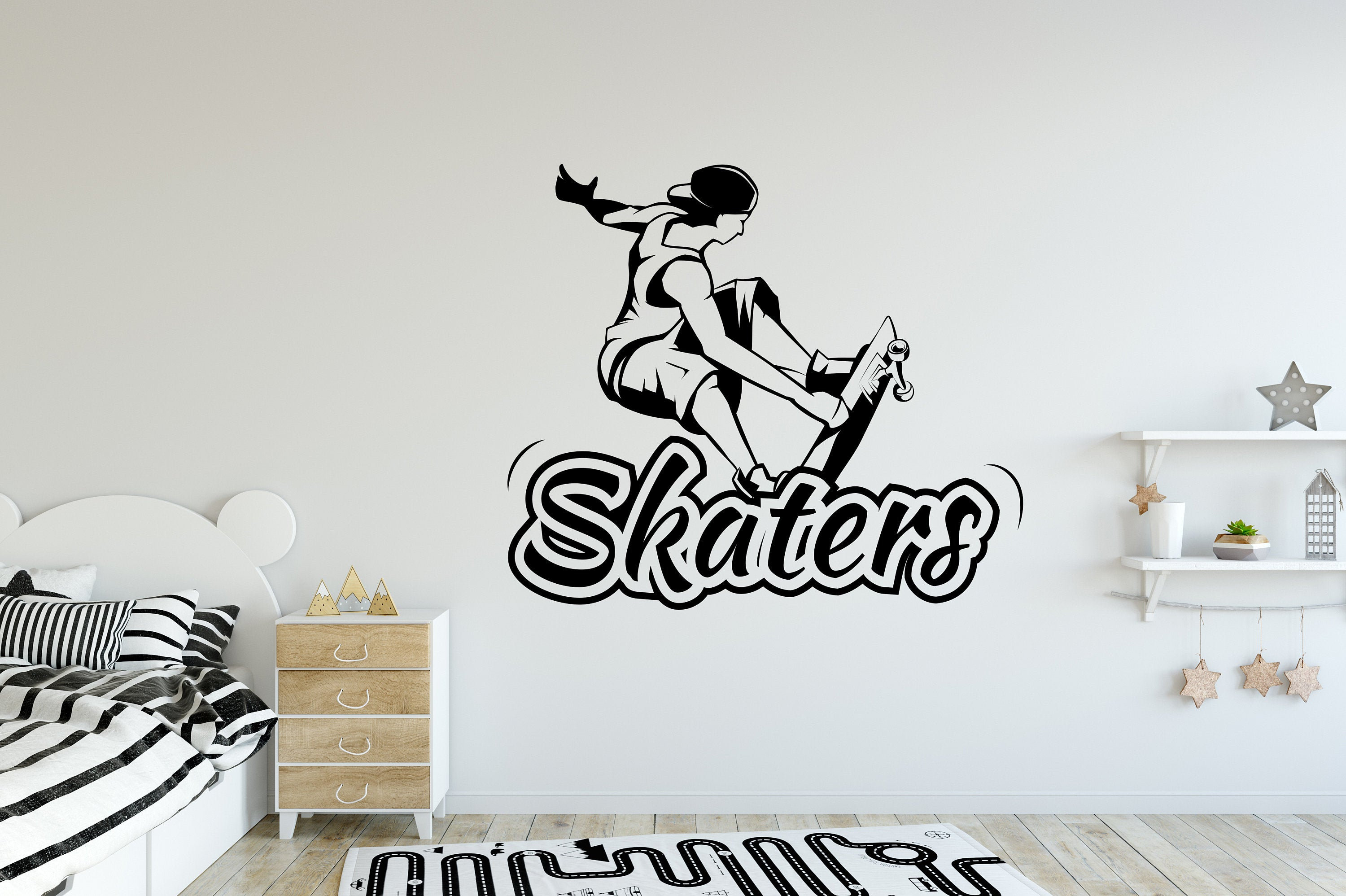Skateboard Wall Decal Skate Decal Sport Decal Skateboard Wall | Etsy