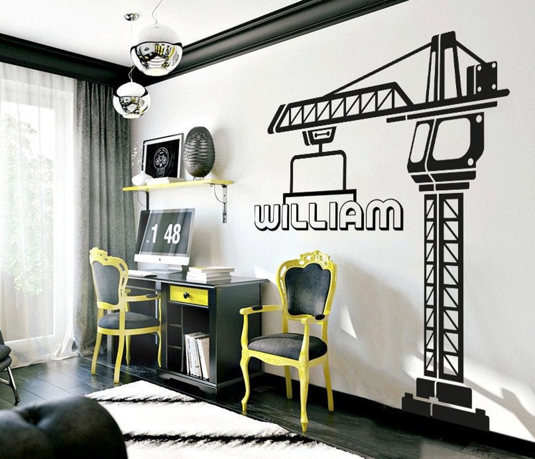 Personalized Name Construction Set Vinyl-wall Decals Kids-wall Decals ...