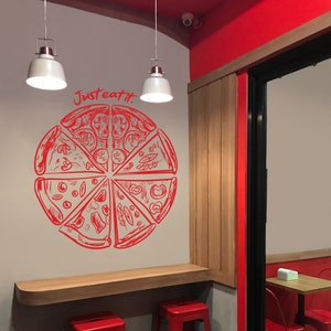 Pizza Wall Decal Pizzeria Wall Sticker Pizza Wall Sticker Food Lover ...