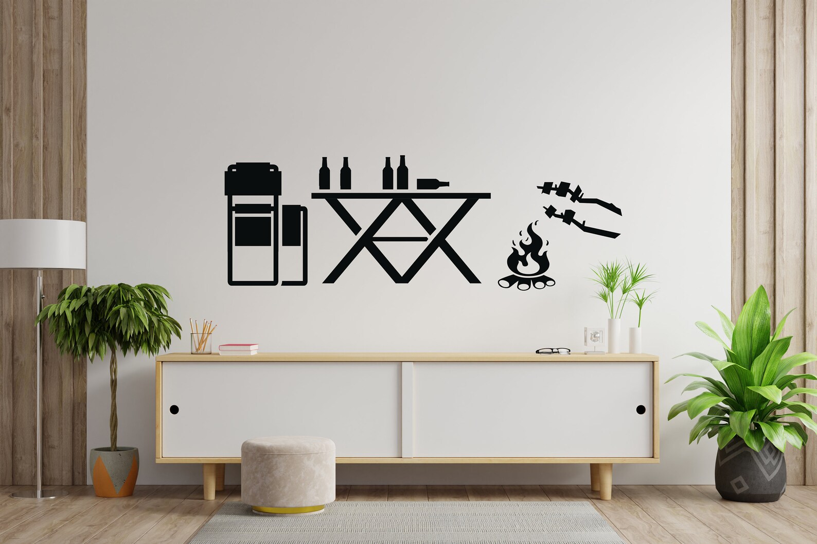 Campfire Wall Decal Home Design Camper Wallstickers Happy | Etsy