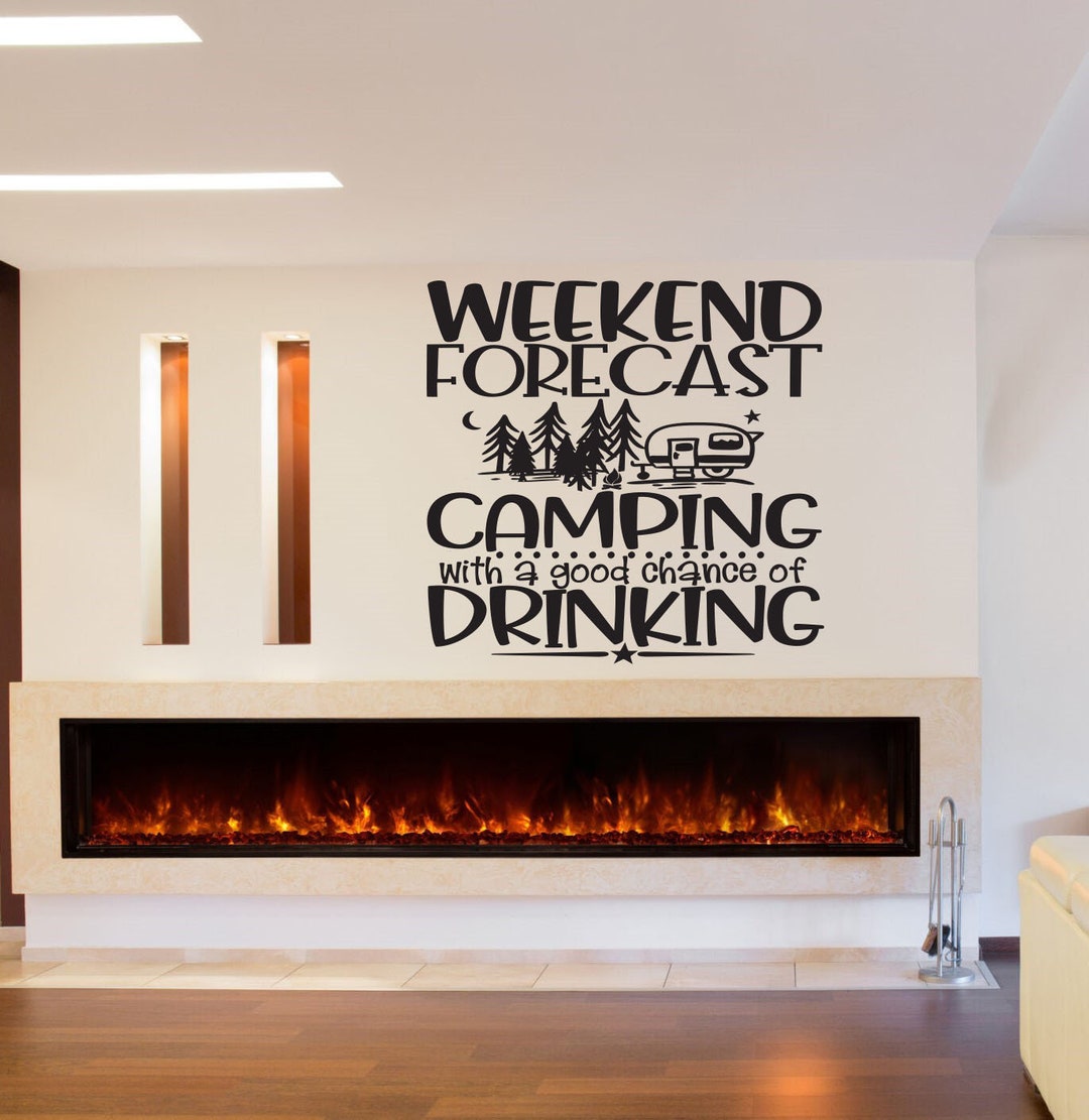 Weekend Camping Decal Camping Decal Campfire Wallsticker Campsite Decor ...