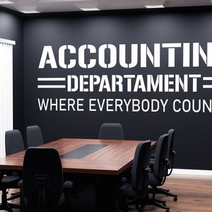 Accounting Departament Wall Decal,office Decal, Office Wall Art,office ...