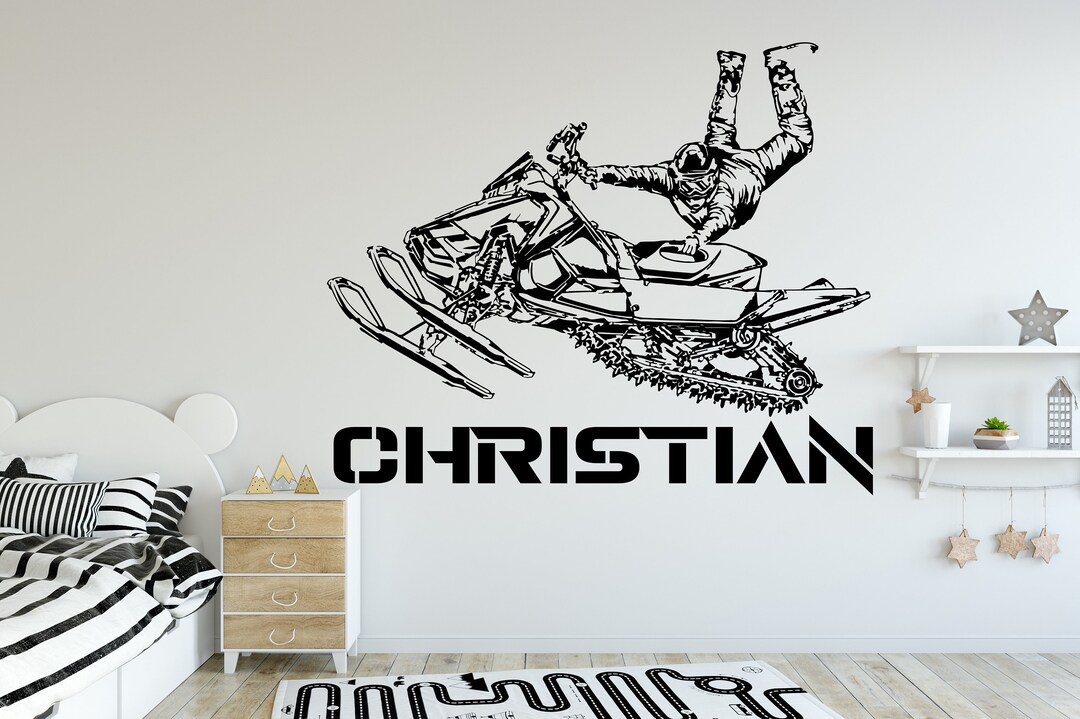 Snowmobile Wall Decal Personalized Wall Sticker Smowmobile Wall Art ...