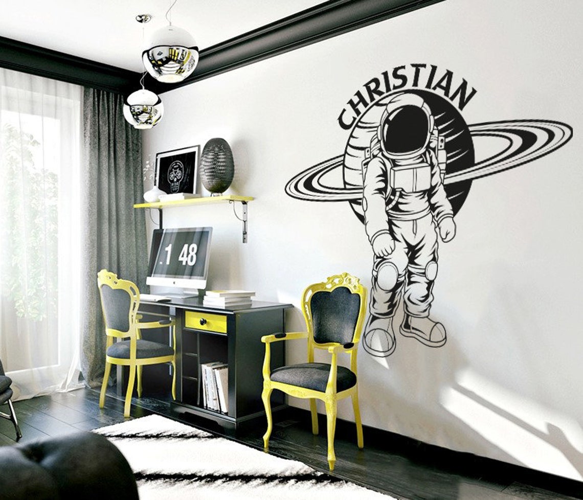 Personalized Wall Decals Space Man Wall Decals Name - Etsy