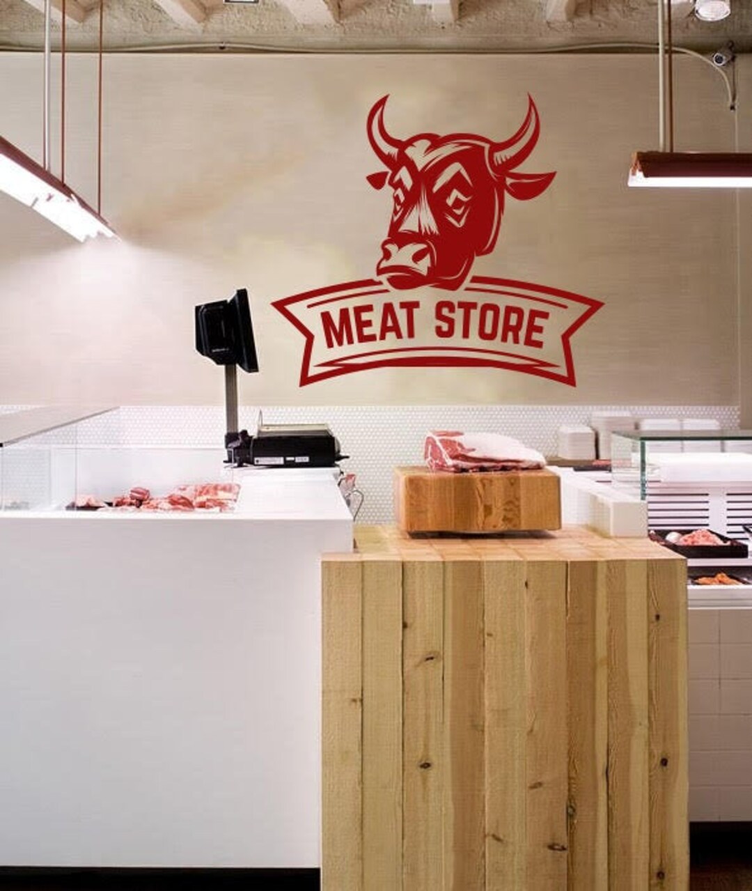 Butchery Wall Decal Meat Wall Decal Fresh Meat Sticker Butchery Wall ...