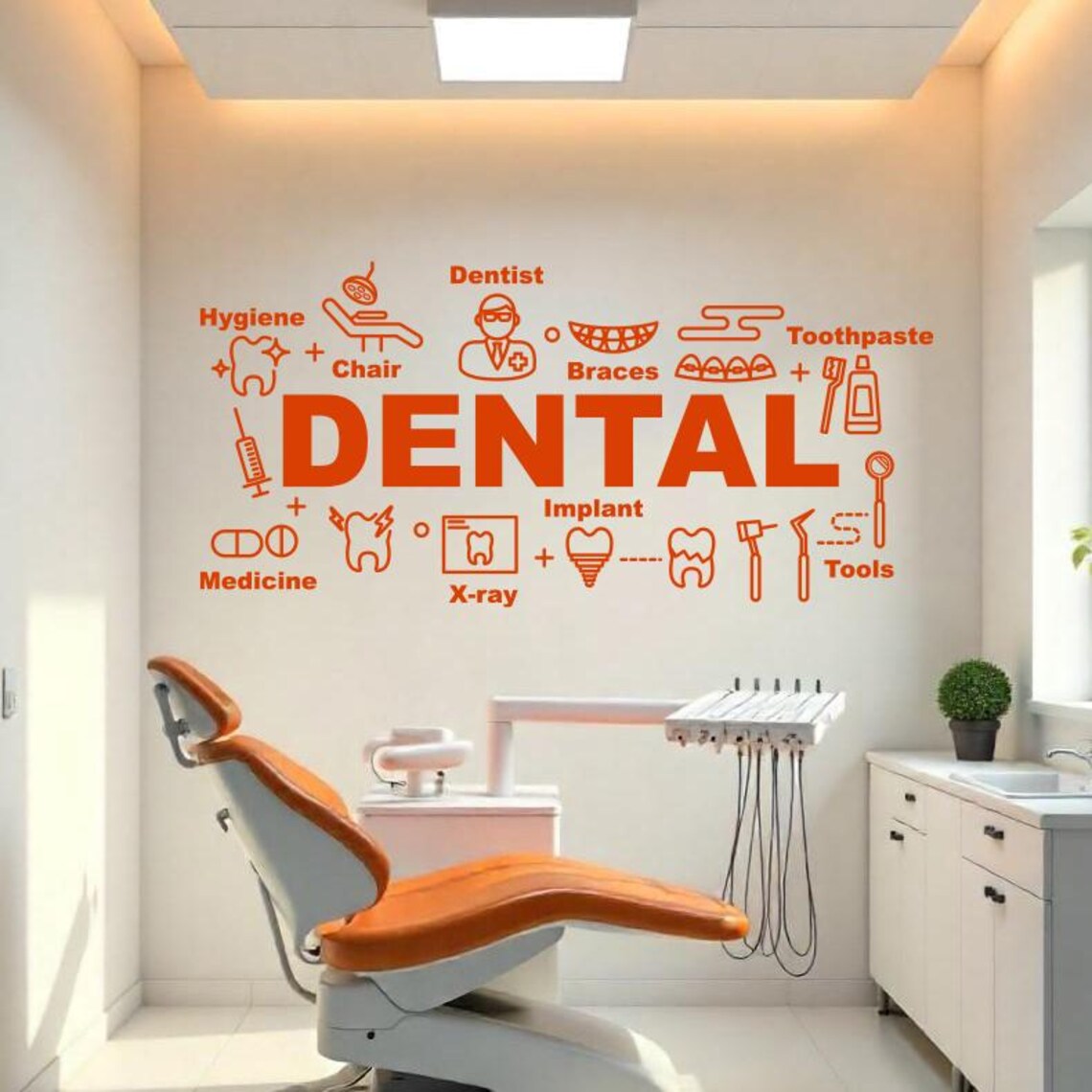 Dental Clinic Wall Decal Tooth Wall Decal Teeth Wall Sticker Oral Wall ...